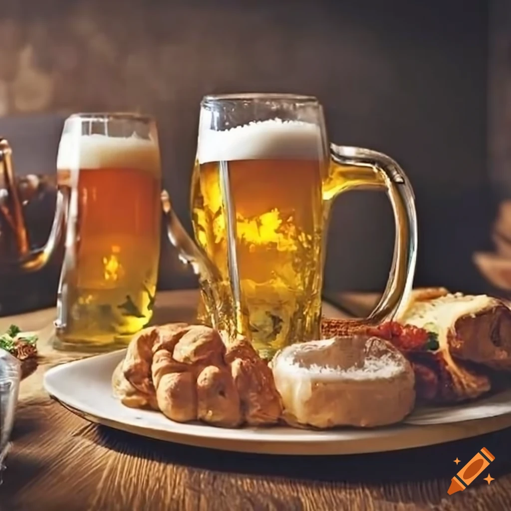 German feast with beer on Craiyon