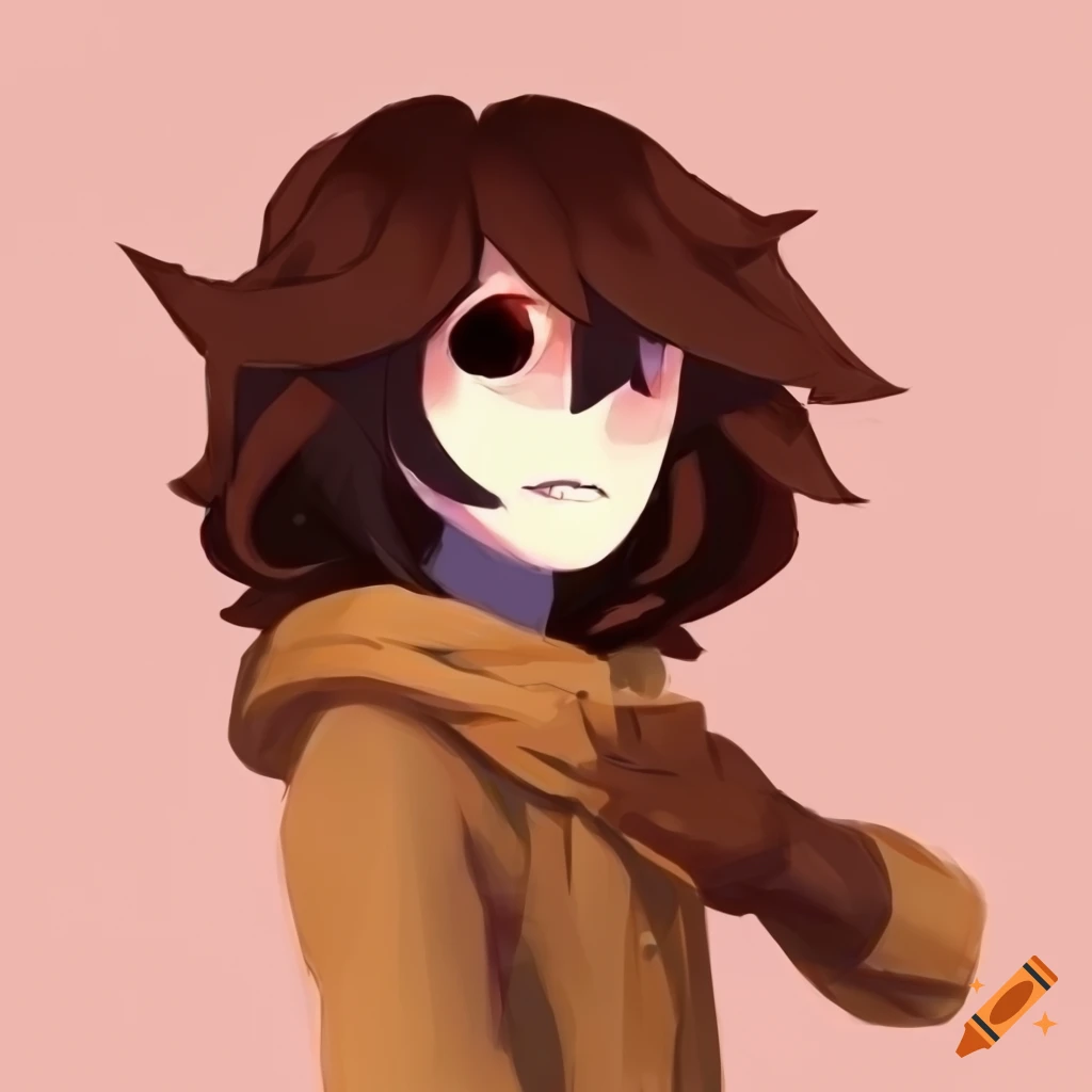 Kris from Deltarune in Rasiel outfit in brown on Craiyon