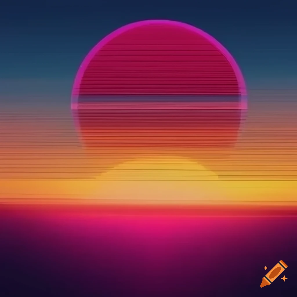 80s sunset grid on Craiyon