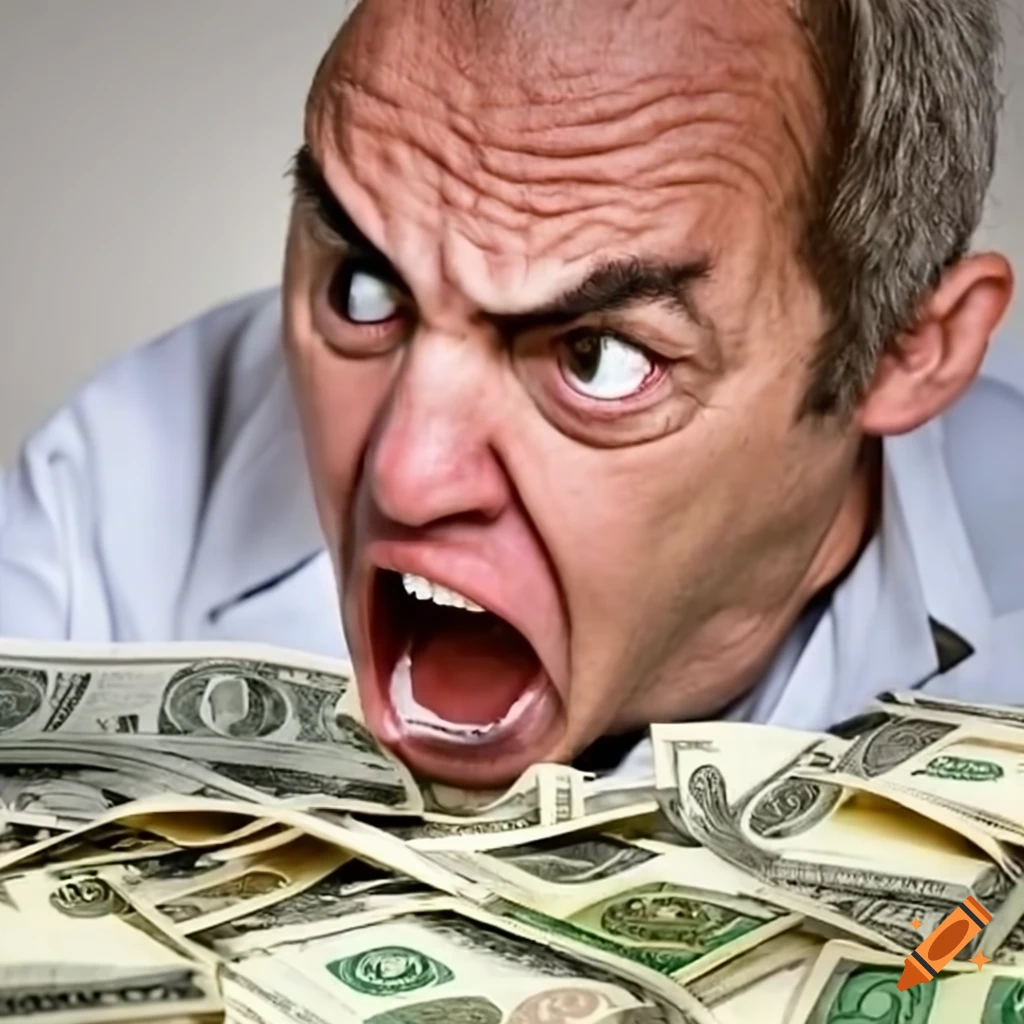 Angry money concept on Craiyon