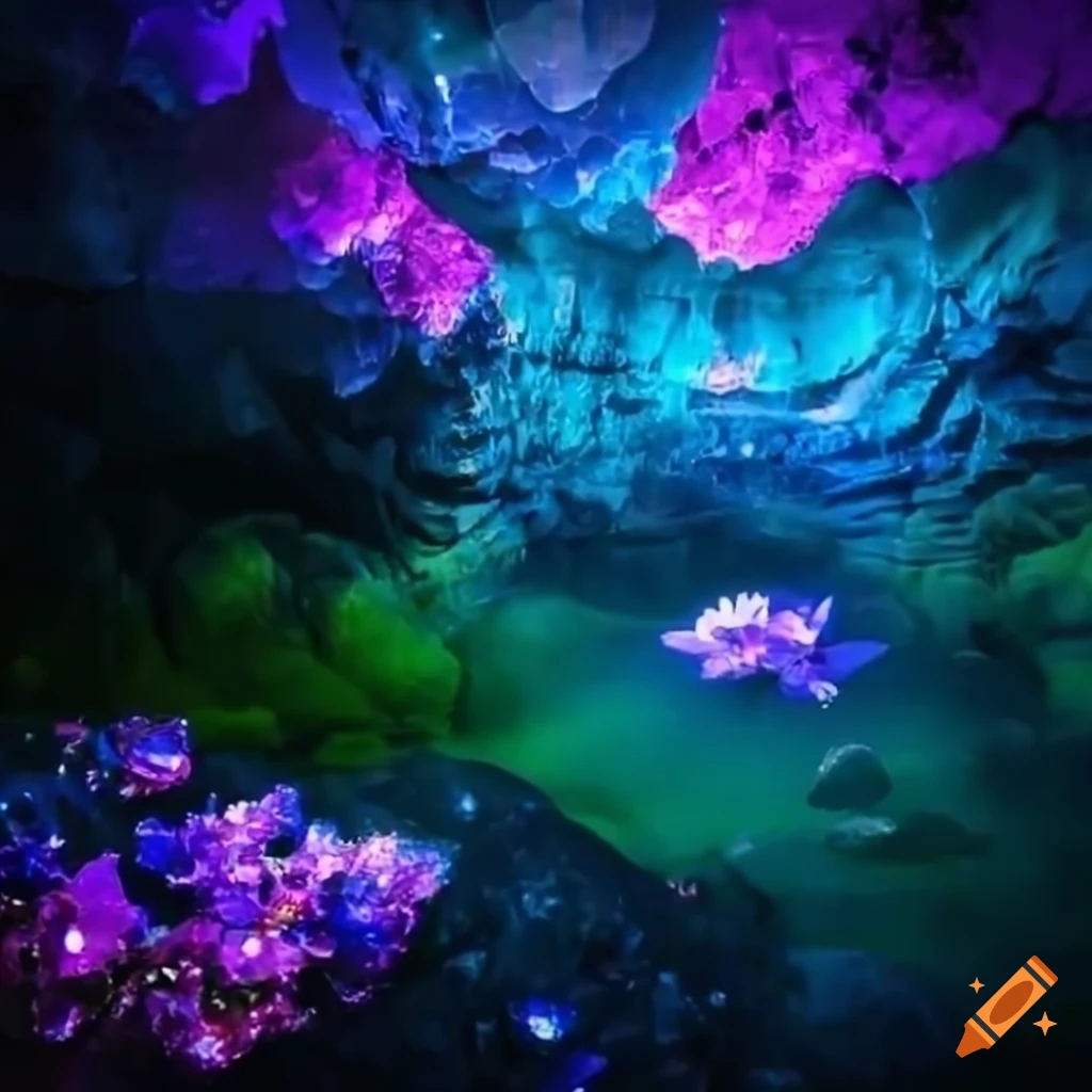 Sparkling streams, colorful flowers, and secret caves with shiny ...