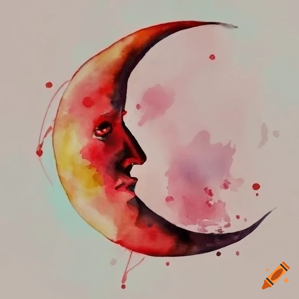 Red crescent in watercolor on Craiyon