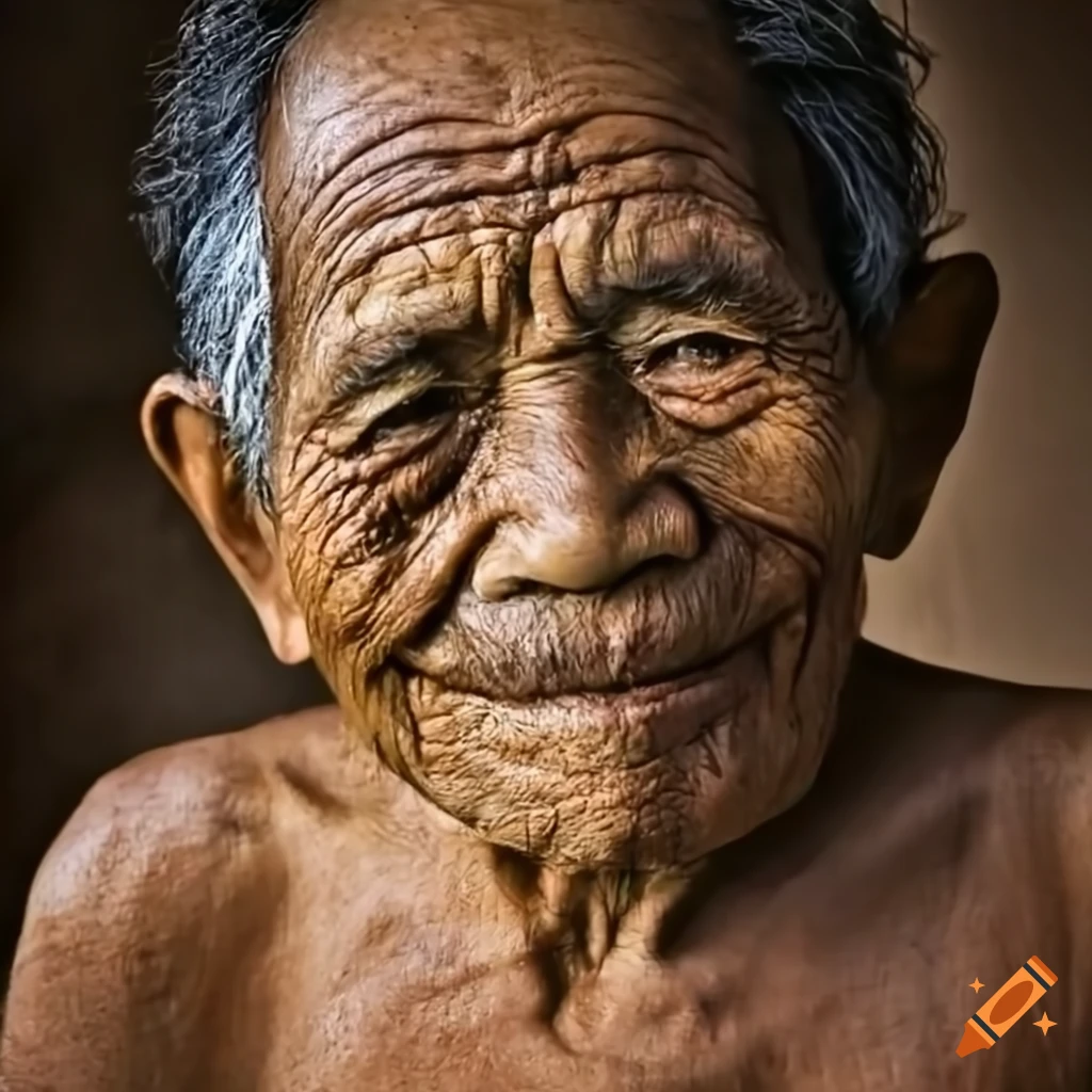Filipino elder engaged in farming activities on Craiyon