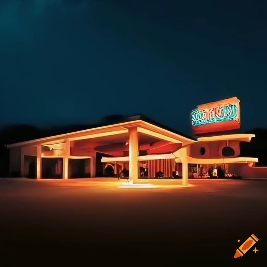 Motel elevation view on Craiyon