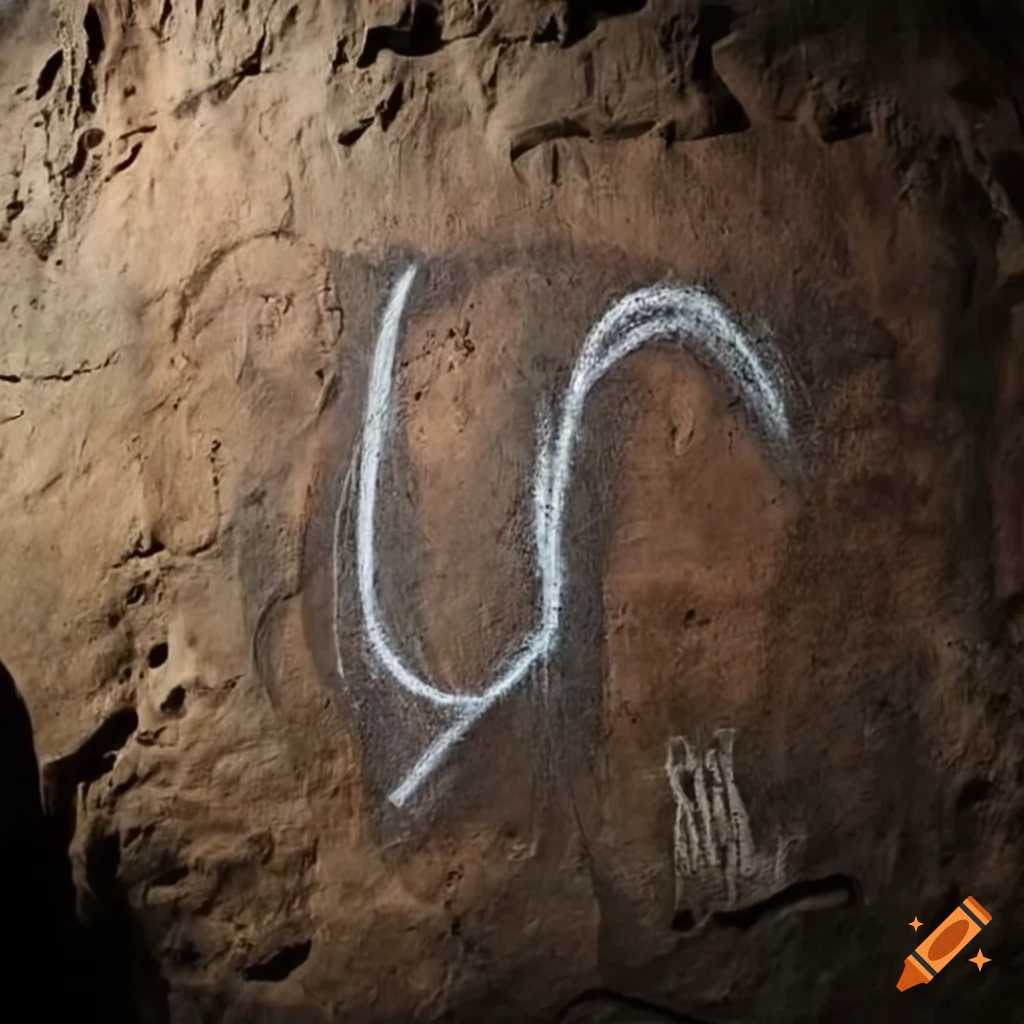 Intriguing chalk art of ancient alphabet letters in a cave inscription ...