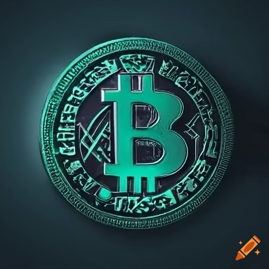 Bitcoin symbol with celtic runes representing economic freedom on Craiyon