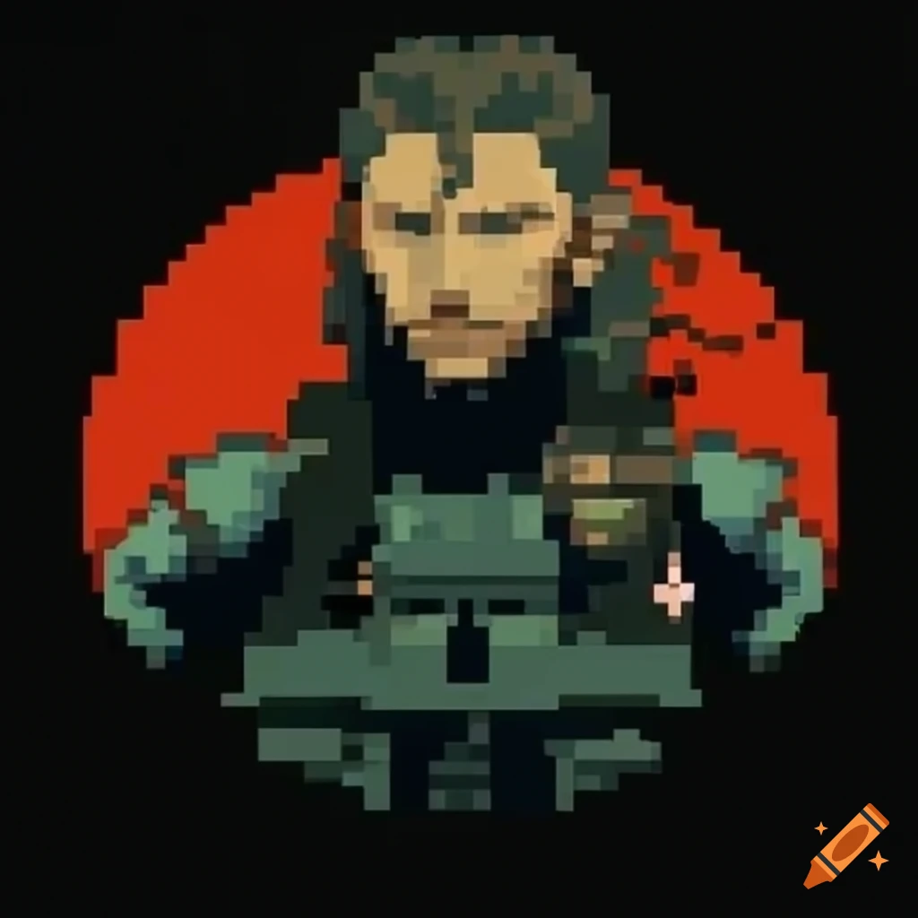Retro pixel art inspired by Metal Gear Solid video game on Craiyon