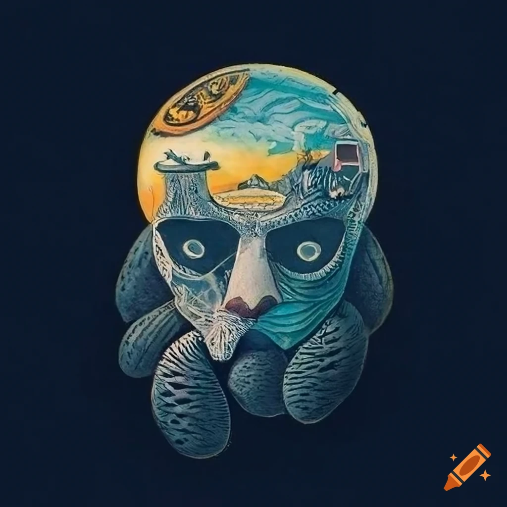 Stone lithograph of a celestial observatory with astral maps and ...