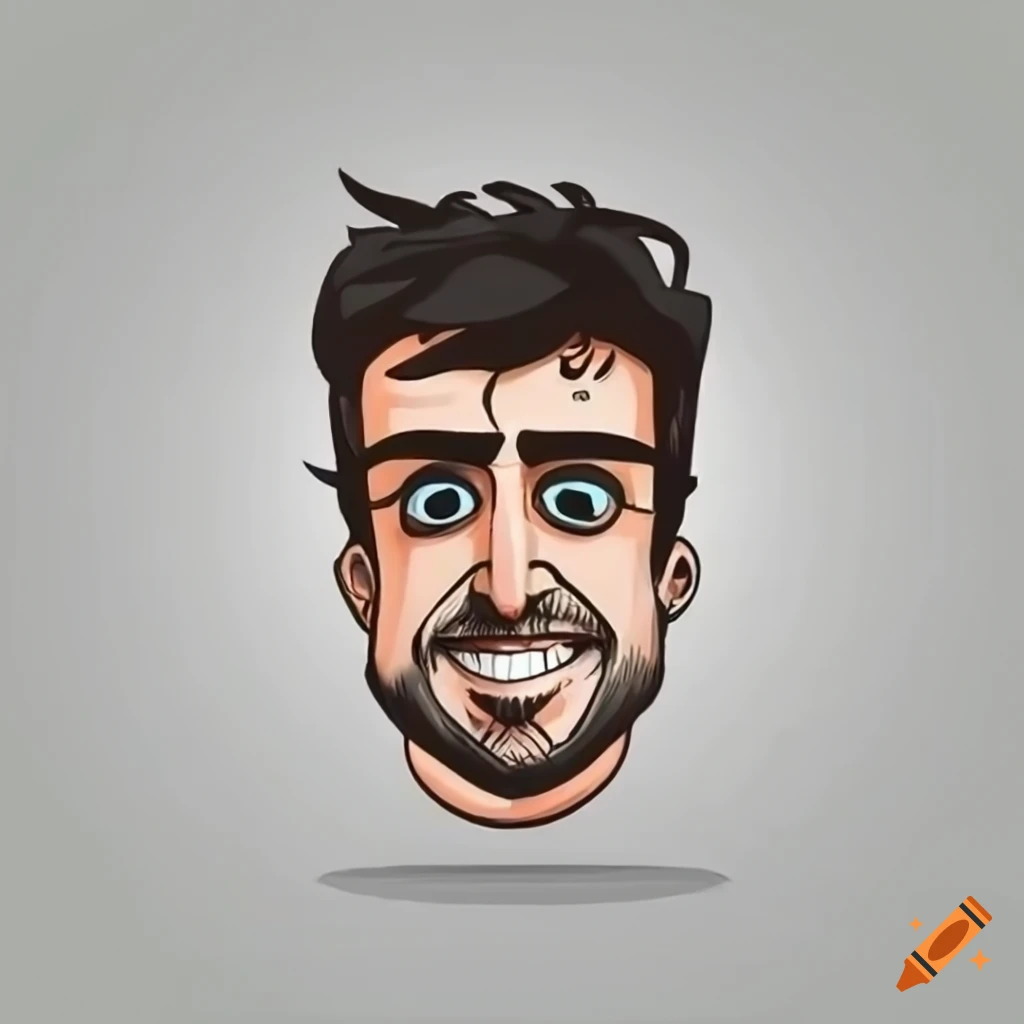Fernando Alonso smiling in a simple black and white cartoon style on ...