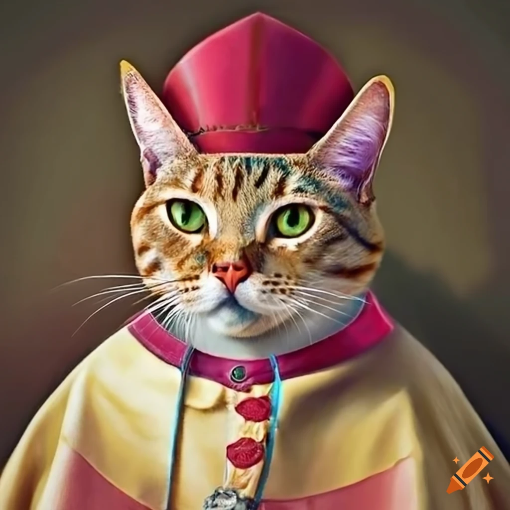 Cat dressed as pope on Craiyon