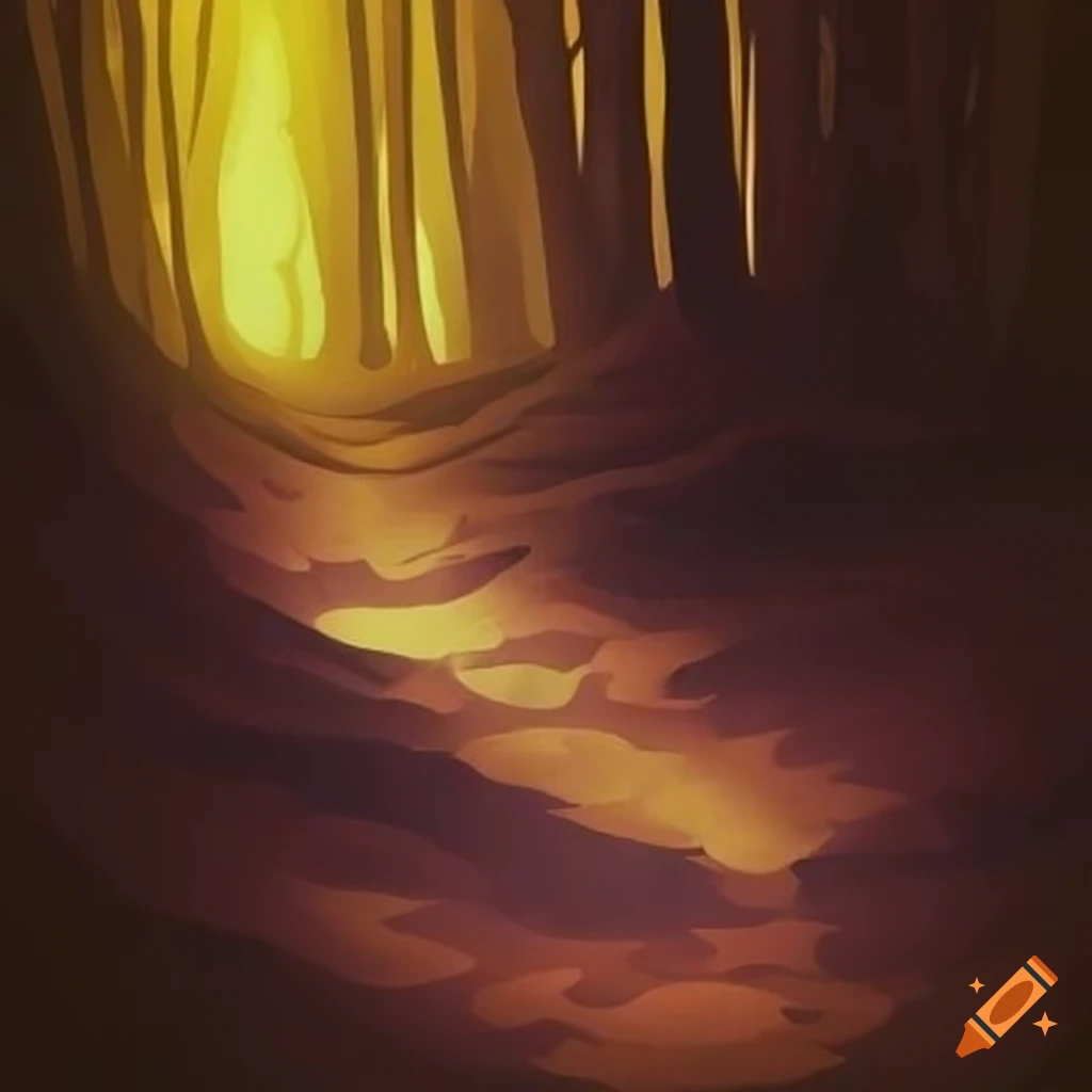 Footsteps fading in abstract woods on Craiyon