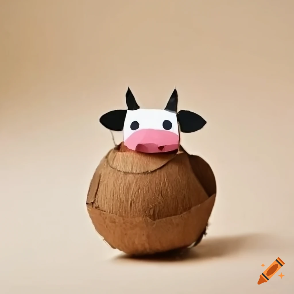 Paper craft cow coconut sprout on Craiyon