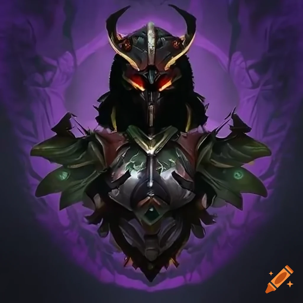 Raven magical armor viewed from the front on Craiyon