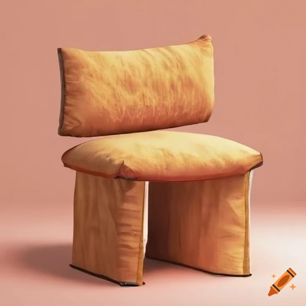 Pillow-like chair with wooden slabs on Craiyon