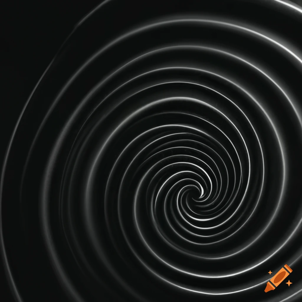 Minimalistic black and white spiral with perfect shape on Craiyon