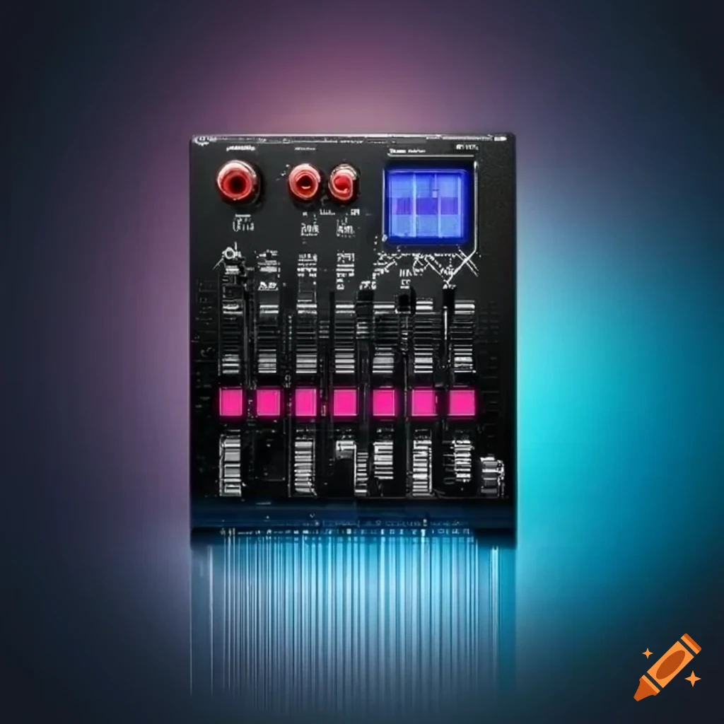 Graphic equalizer interface with buttons and soundwave for digital ...