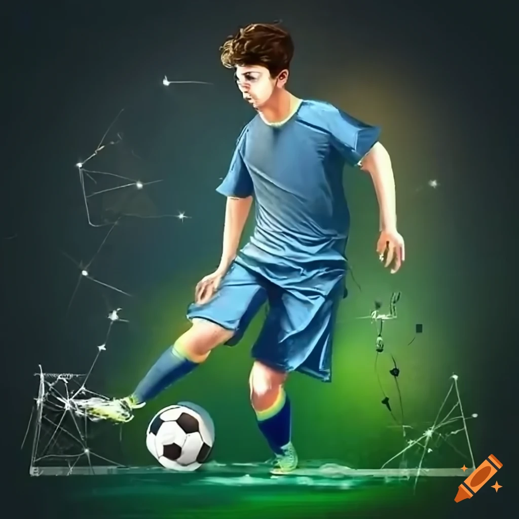 Football passing network showing passing routes between players during ...