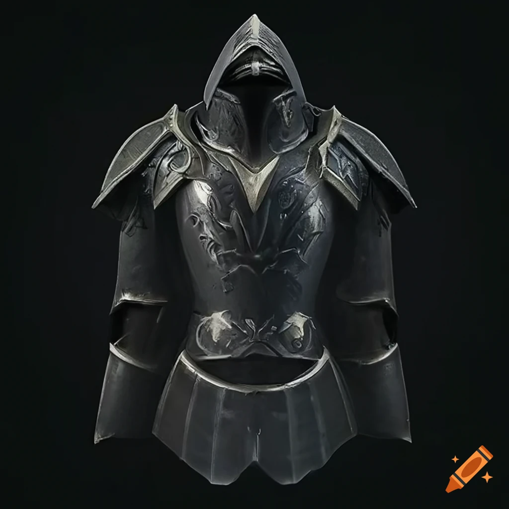Front view of raven magic armor on Craiyon