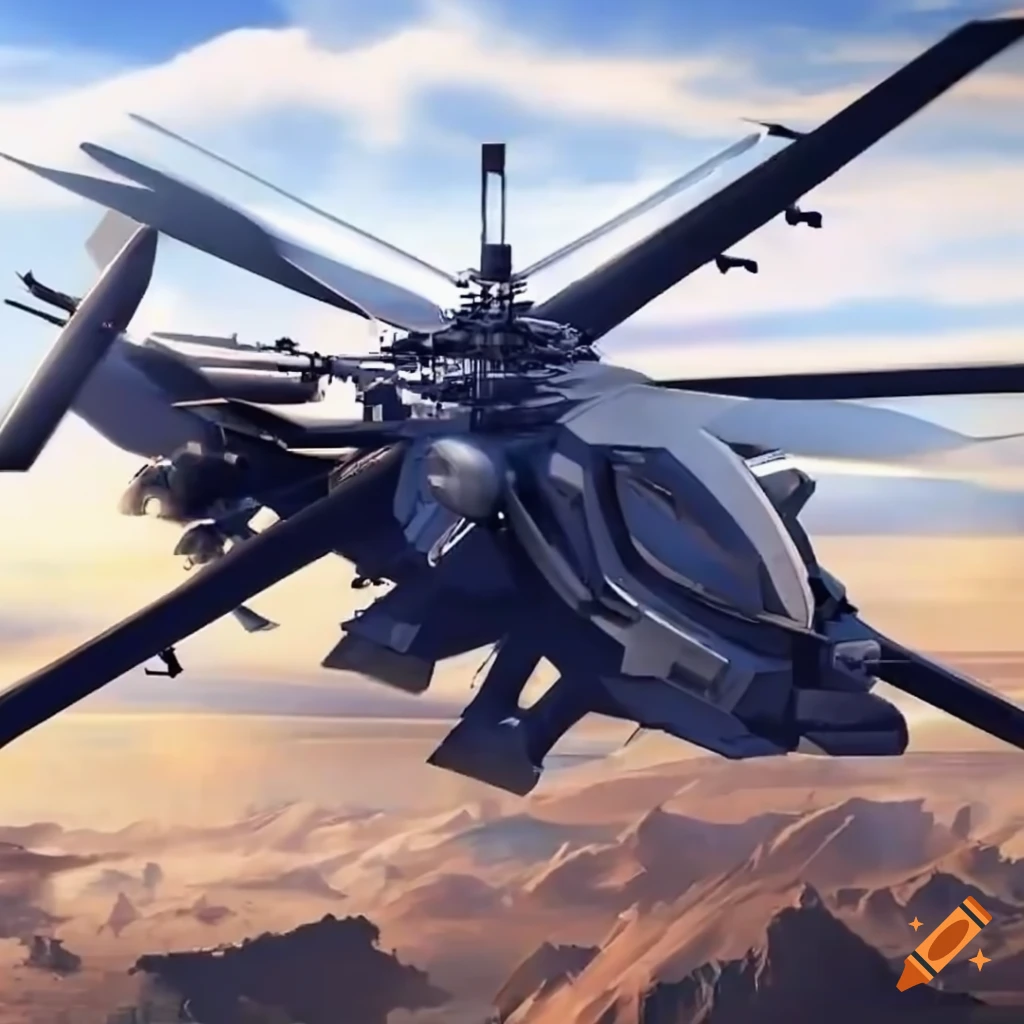Futuristic attack helicopter from the 2040s on Craiyon