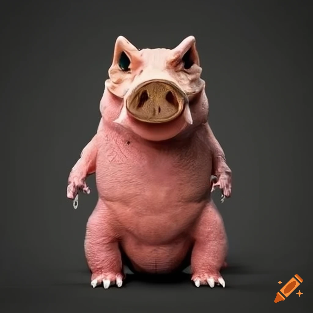 Imaginary creature combining alligator and pig features on Craiyon