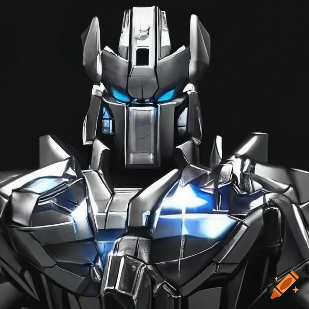 Silver phantom metallic transformers-like robot on Craiyon