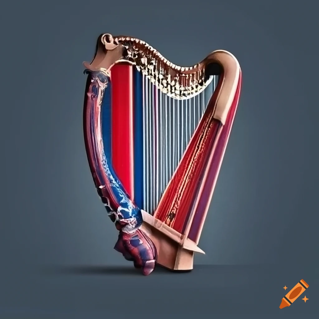 Irish harp with red and blue colors and bologna football club logo on ...