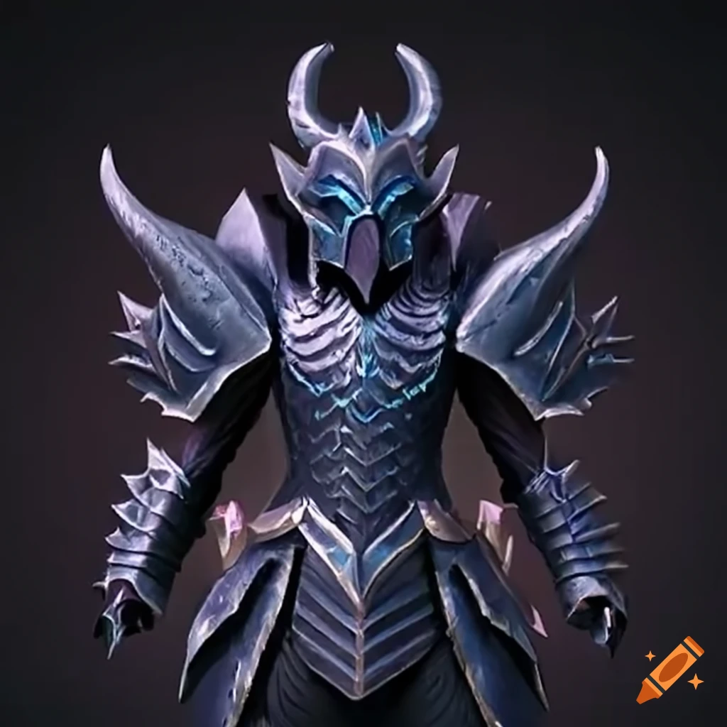 Mythic raven magic armor front view on Craiyon