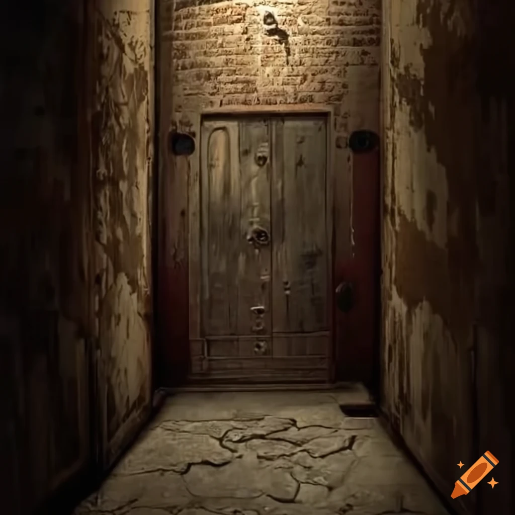 Cell door leading into 18th century prison hallway on Craiyon