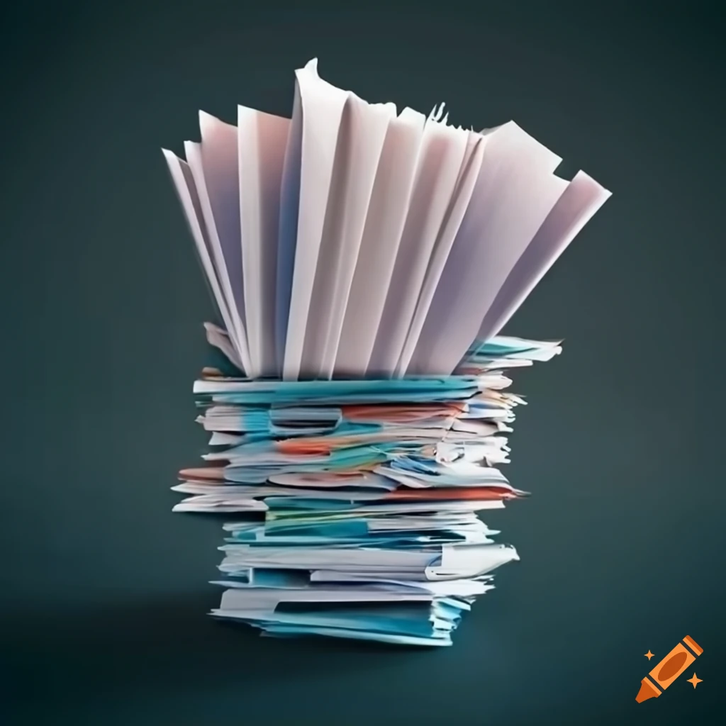 Medical paperwork stack on Craiyon