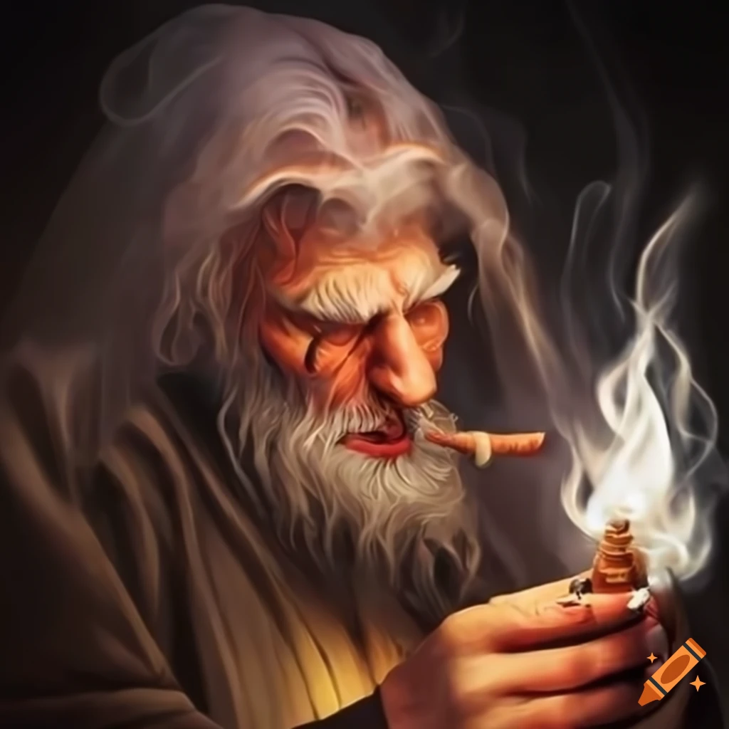 Wizard smoking on Craiyon