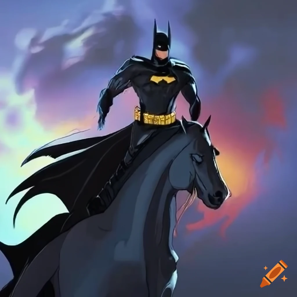 Batman riding a horse on Craiyon