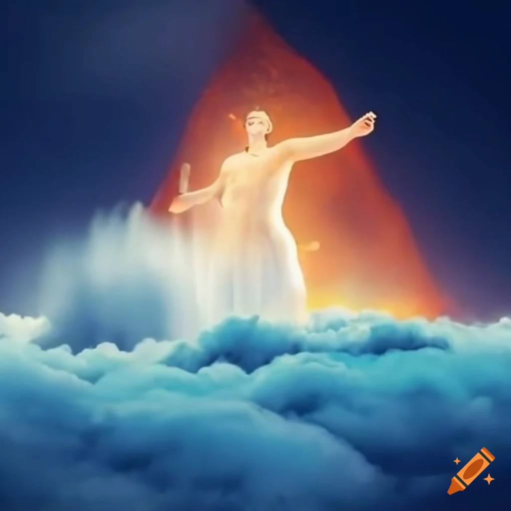 God depicted in the clouds on Craiyon