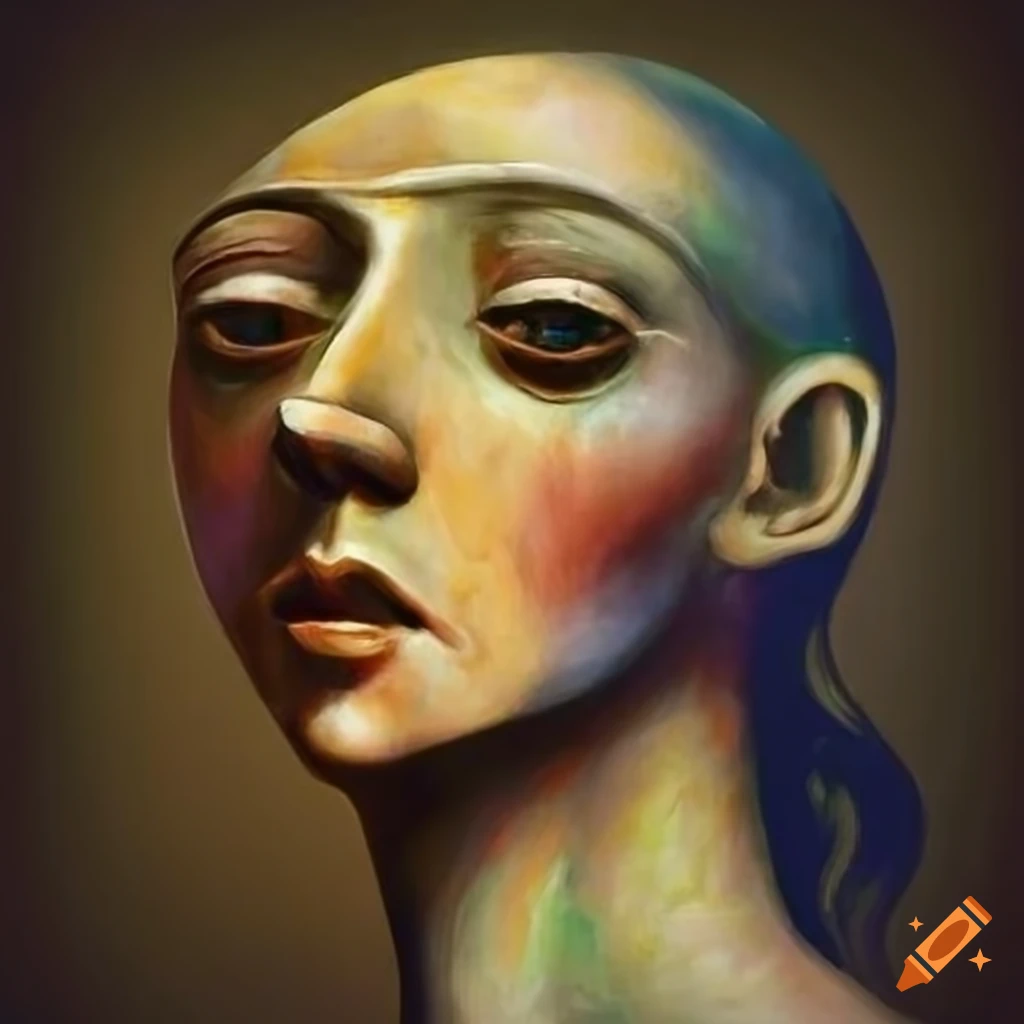 Humanoid portrait in surrealist picasso style on Craiyon