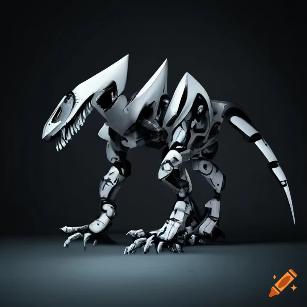 Robotic metal velociraptor on Craiyon