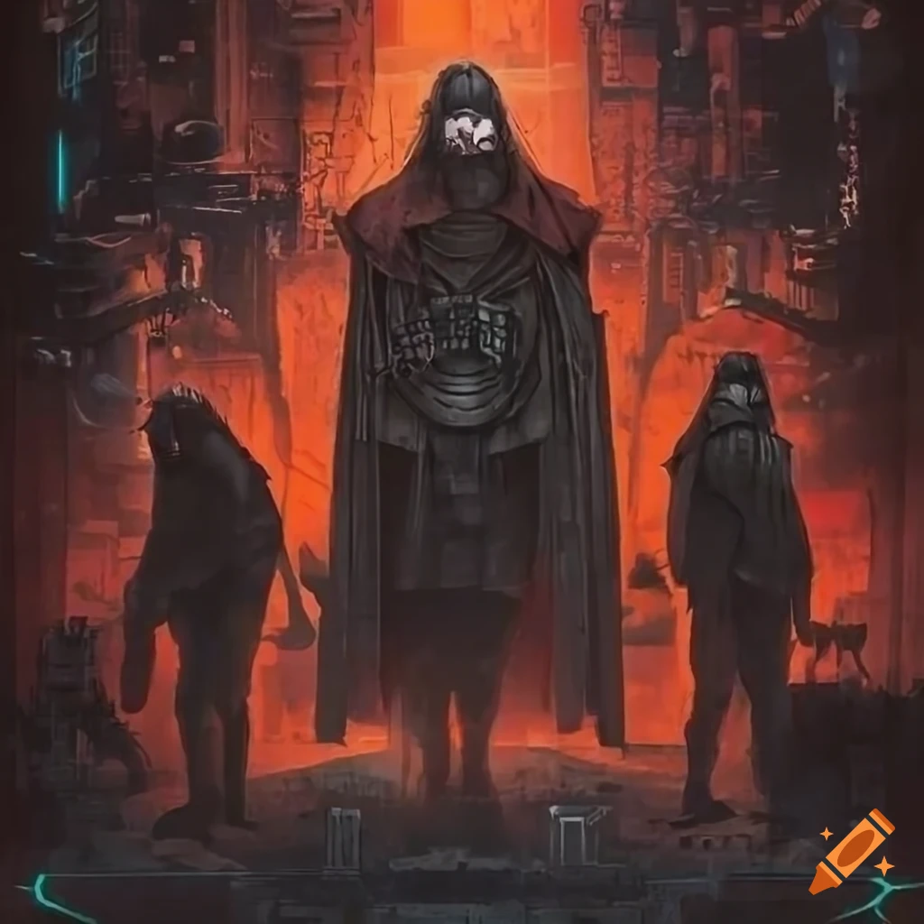 Cyberpunk urban gothic ritual with a mix of various elements from sci ...