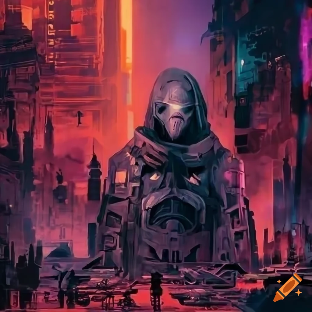 Cyberpunk urban gothic sci-fi fantasy fusion art on Craiyon