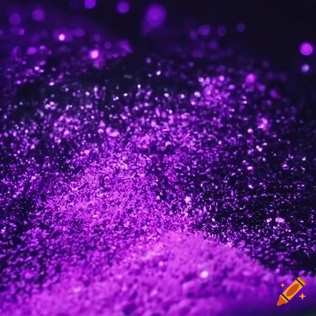 Shimmering purple crystals powder with magical glow on Craiyon