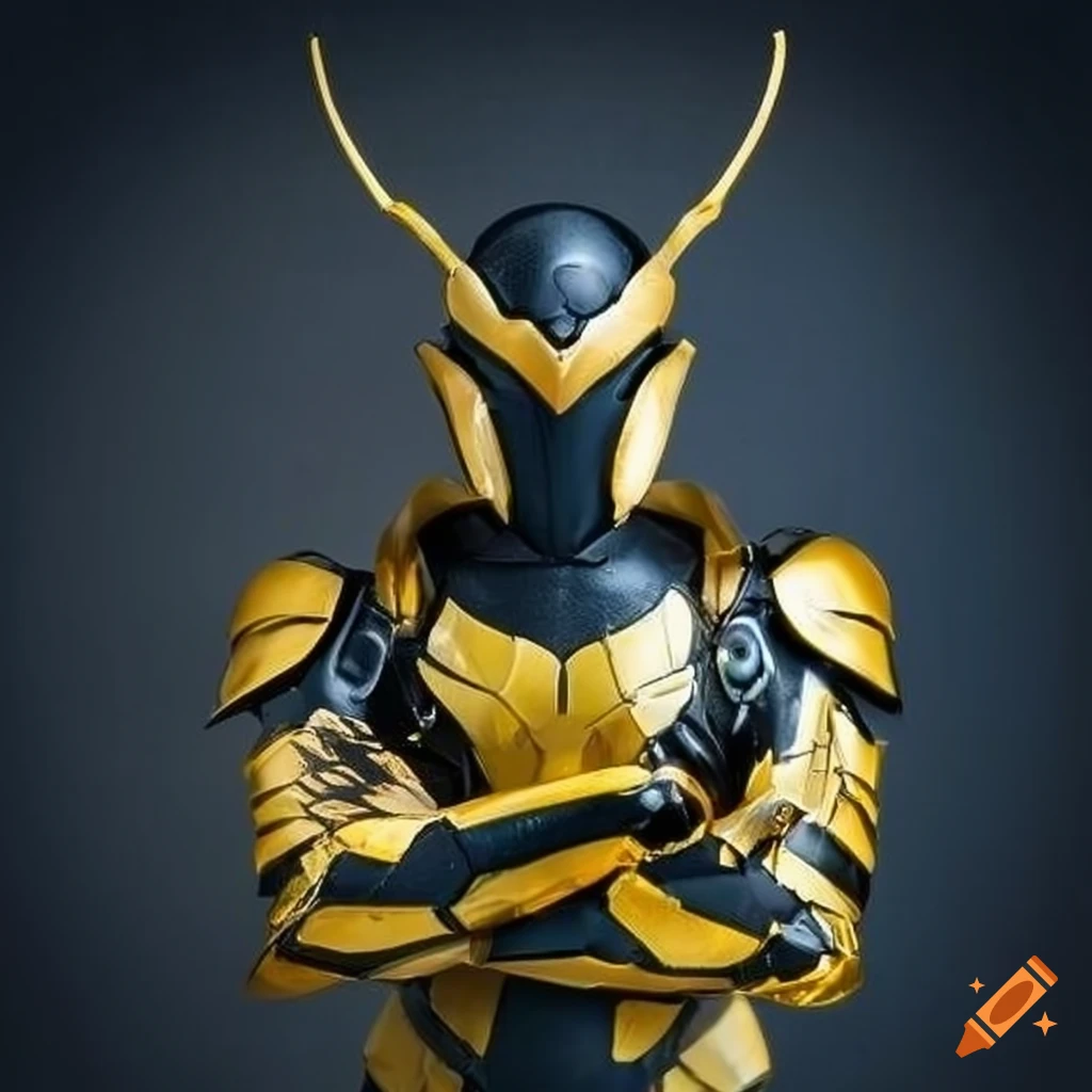 Black and gold wasp armor design on Craiyon