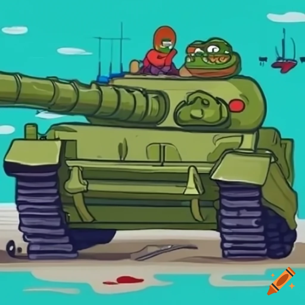 Tank with pepe character on Craiyon