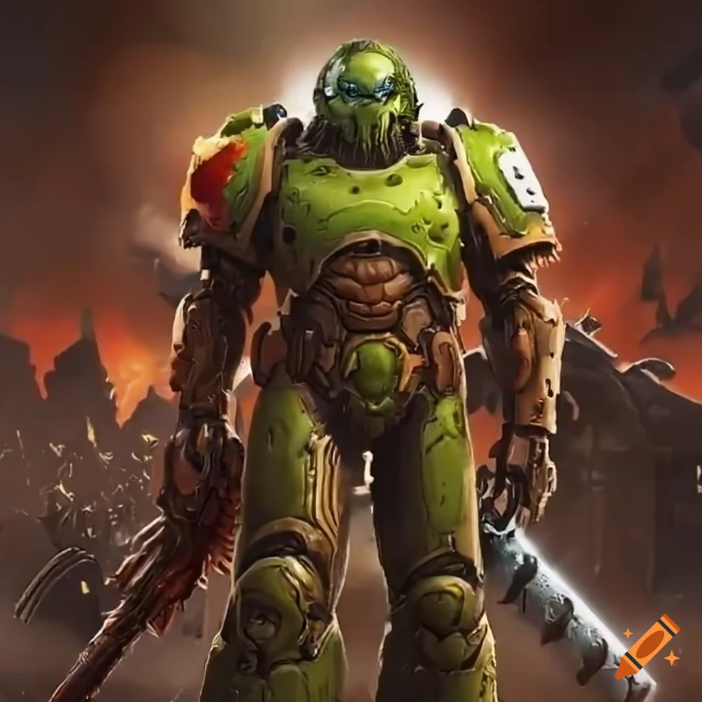 Warhammer 40k and doom eternal crossover on Craiyon