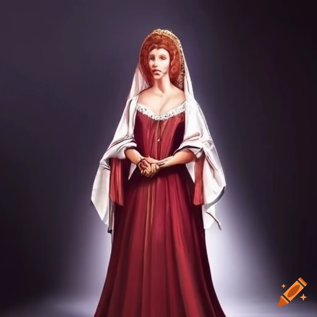 Portia from merchant of venice standing in full body image on Craiyon