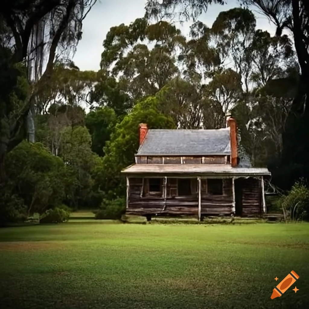 Old house in front of australian trees on Craiyon