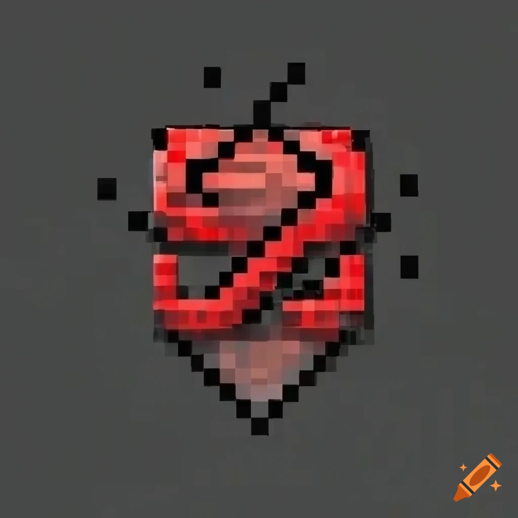 Red and black minecraft server logo with letters r and u on Craiyon