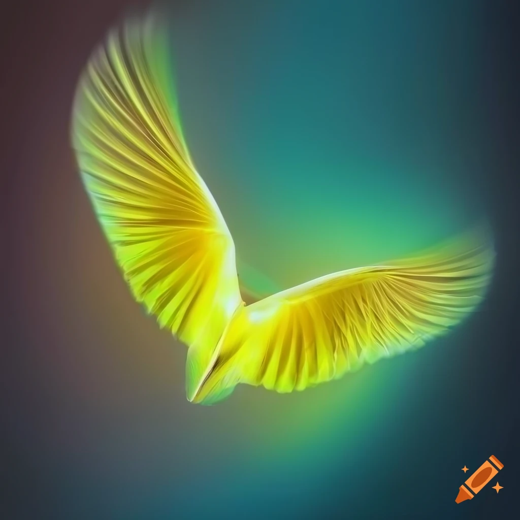Geometric avatar with radiant yellow canary wings in the shape of a ...