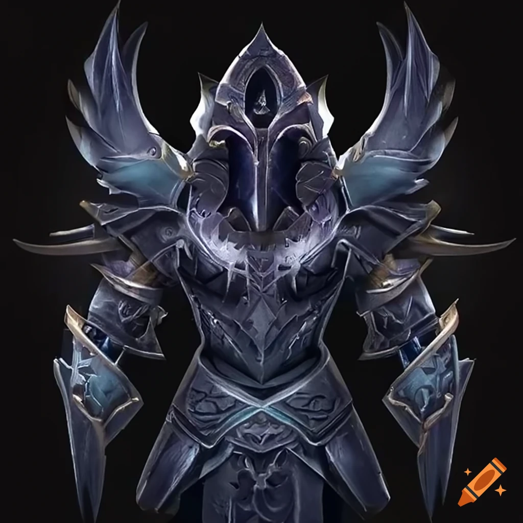 Raven magical armor viewed from the front on Craiyon