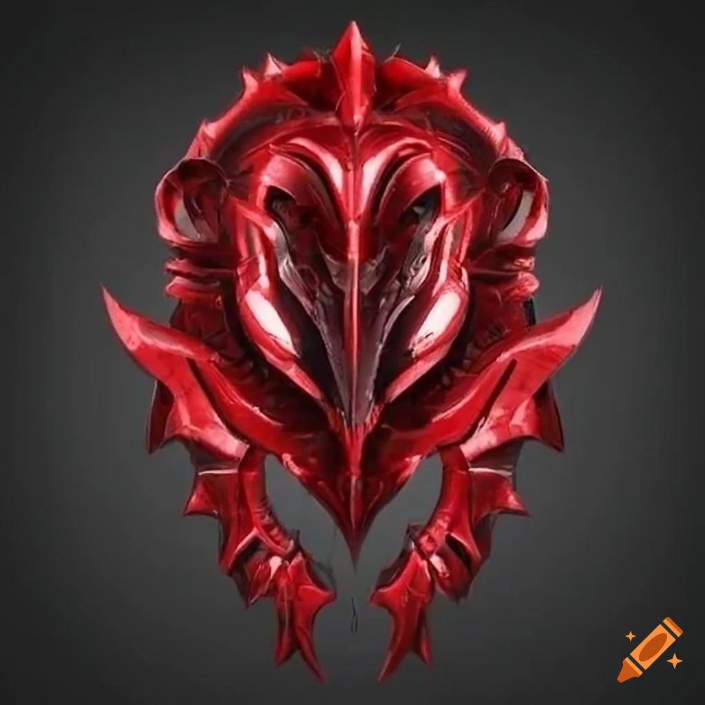 Red raven magic armor front view on Craiyon