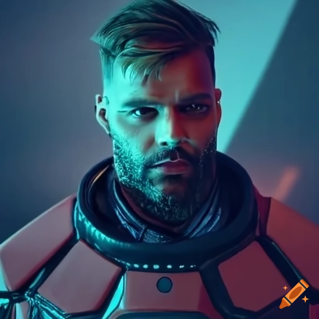 Exotic extraterrestrial character inside a futuristic spaceship on Craiyon