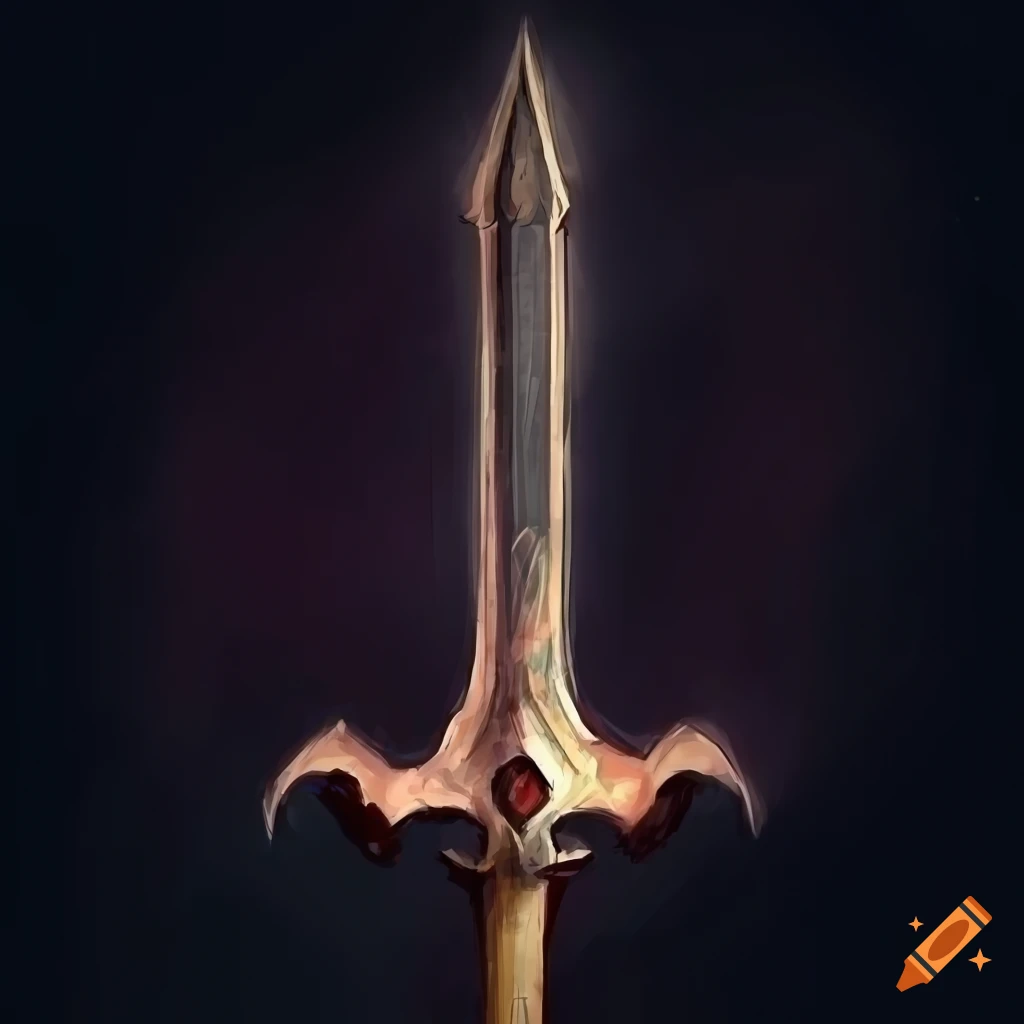 Holy sword excalibur in a sci-fi realism sketch on Craiyon