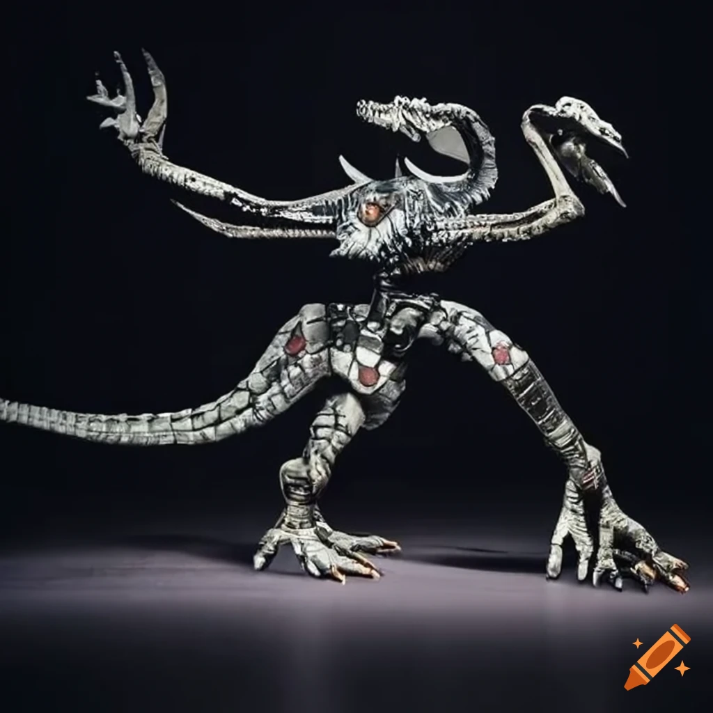 Robotic metal velociraptor on Craiyon