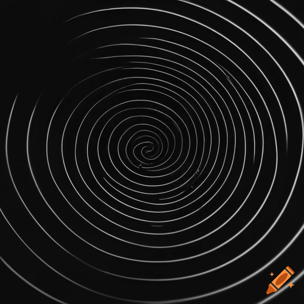 Minimalistic spiral in black and white with perfect shape on Craiyon